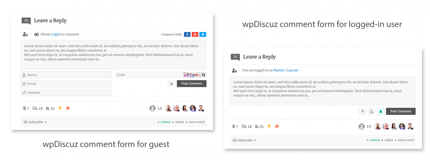 Comment Forms - wpDiscuz - WordPress Comment Plugin