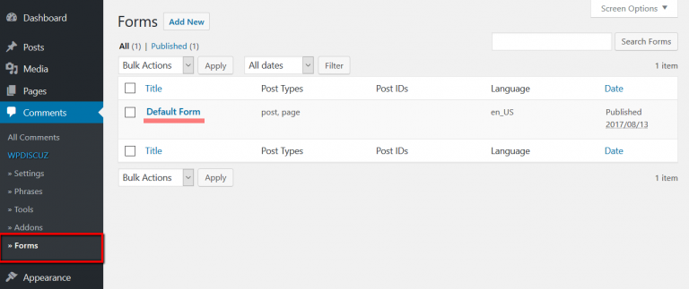 Manage Comment Forms - wpDiscuz - WordPress Comment Plugin