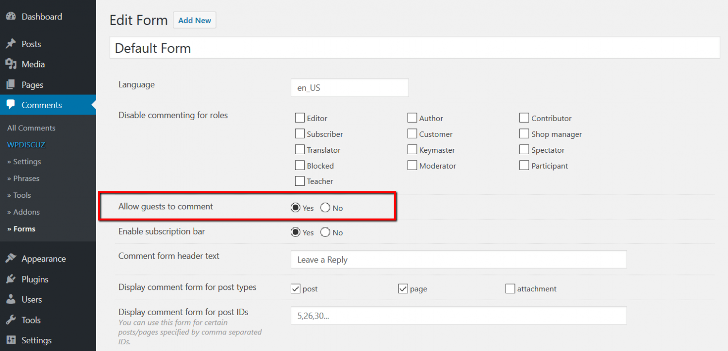 Comment Display Settings - wpDiscuz - WordPress Comment Plugin