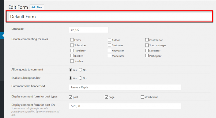 Comment Form Settings - wpDiscuz - WordPress Comment Plugin