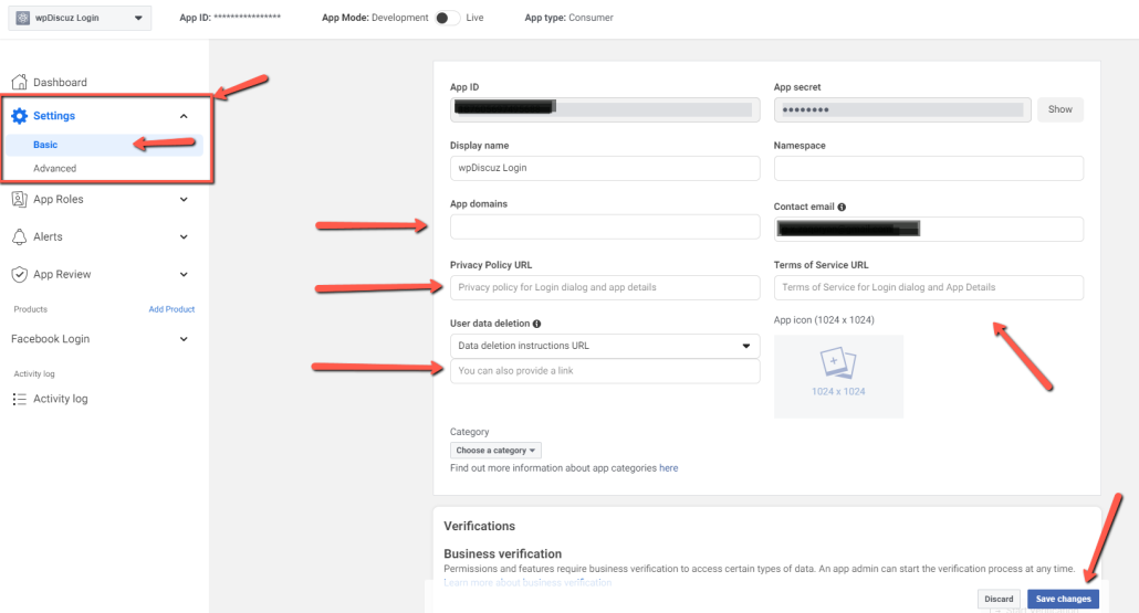 Facebook App Configuration - wpDiscuz - WordPress Comment Plugin