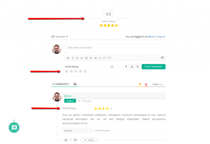 Article and Comment Rating - wpDiscuz - WordPress Comment Plugin