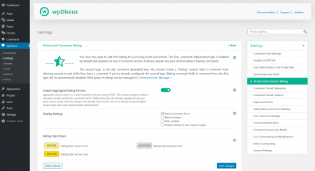 Article and Comment Rating - wpDiscuz - WordPress Comment Plugin