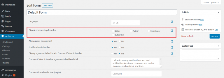 Comment Form Settings - wpDiscuz - WordPress Comment Plugin