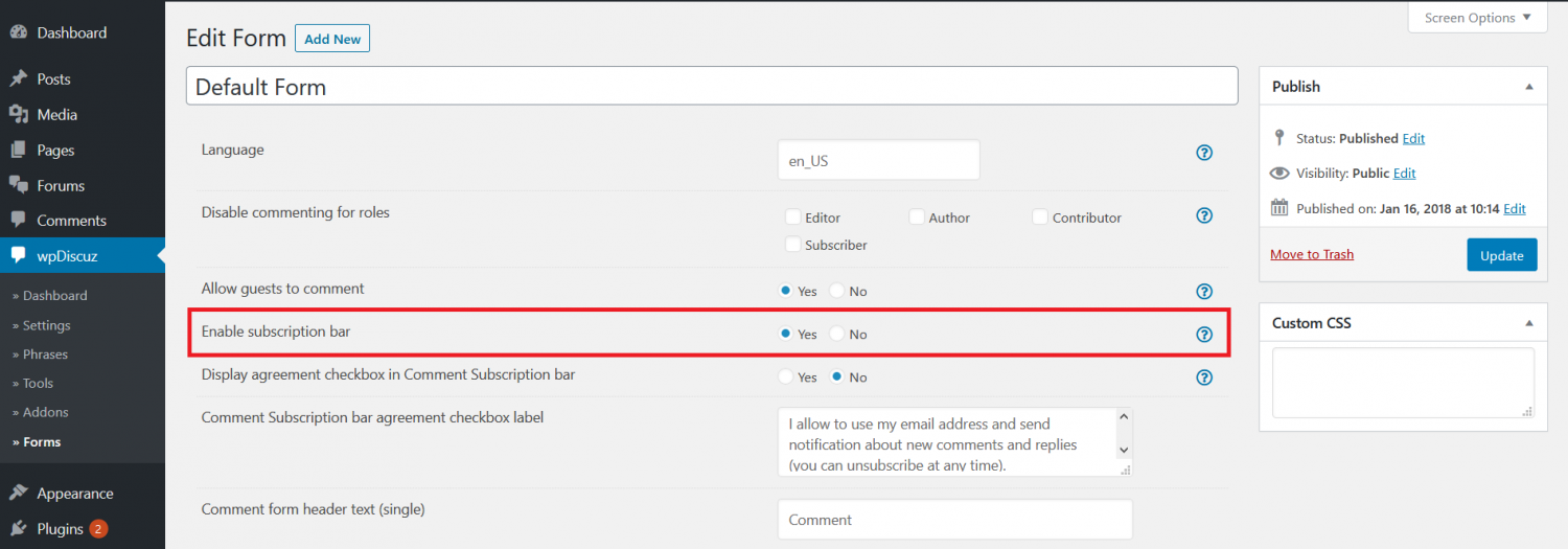 Comment Form Settings - wpDiscuz - WordPress Comment Plugin