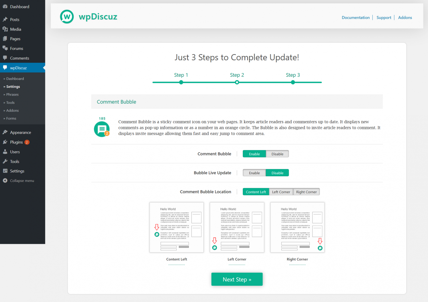 Dashboard Installation - wpDiscuz - WordPress Comment Plugin