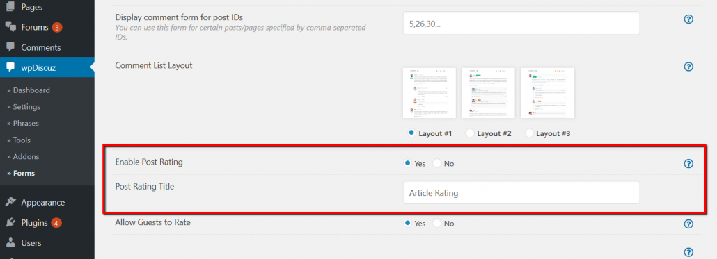 Comment Form Settings - wpDiscuz - WordPress Comment Plugin